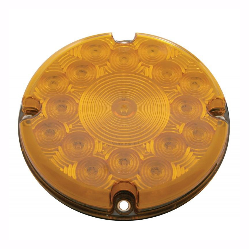 7" Round Amber Bus Turn Signals with 17 LEDs, Pair - UATPARTS