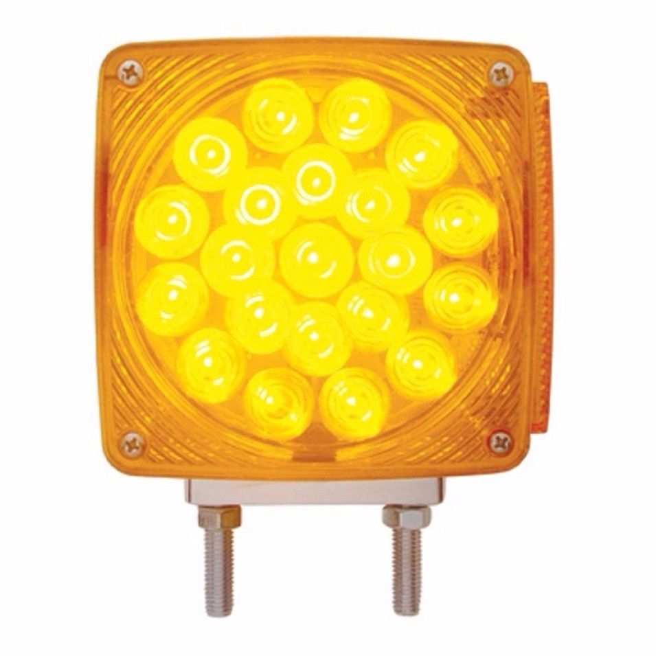 45 LED Double Face Turn Signal, Amber/Red LED with Amber Lens for Semi ...