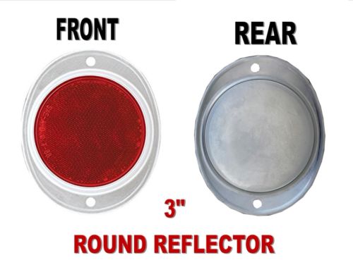 3" Round Red & Amber Reflectors with Aluminum Base (10 PCS) - UATPARTS