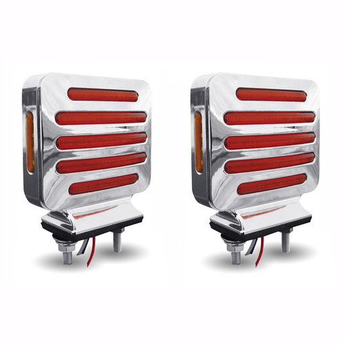 Flatline Double Face Square LED Lights (Amber/Red) PAIR - SEMI-TRUCK ...