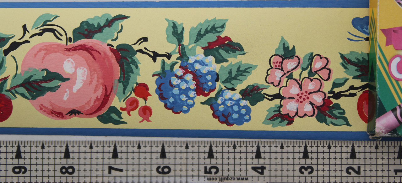 Imperial Vintage Wallpaper Border Fruit Yellow - Rosie's Vintage Wallpaper