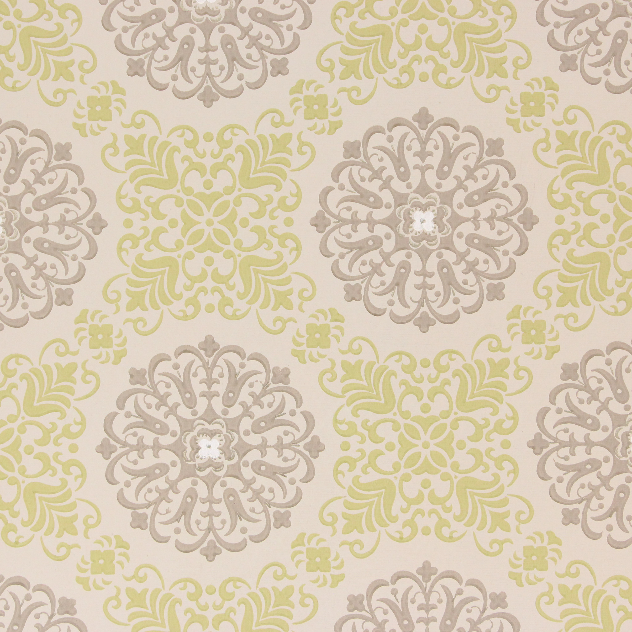 1950s Vintage Wallpaper Gray Yellow Geometric on Beige - Rosie's ...