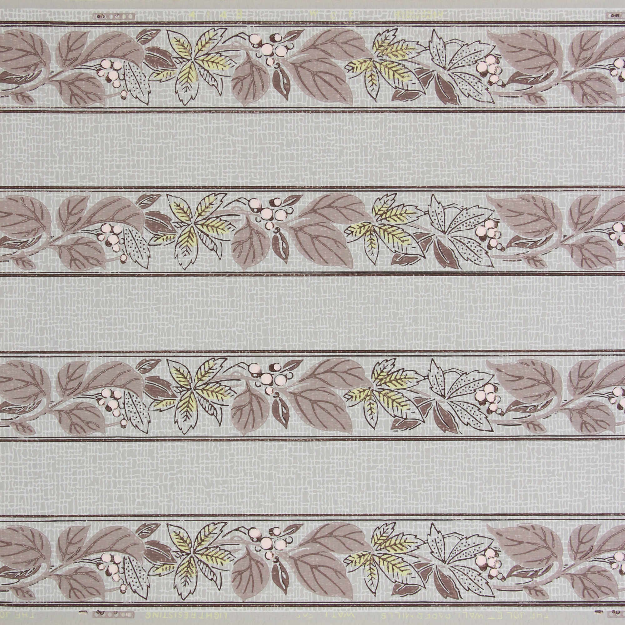 1950s Vintage Wallpaper Border Green and Brown - Rosie's Vintage Wallpaper