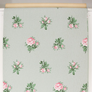 1950s Vintage Wallpaper Pink Roses on Green Nancy Warren - Rosie's ...