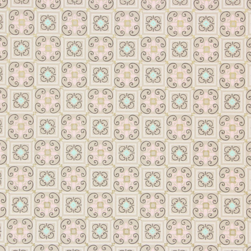 1950s Vintage Wallpaper Pink Floral Geometric - Rosie's Vintage Wallpaper