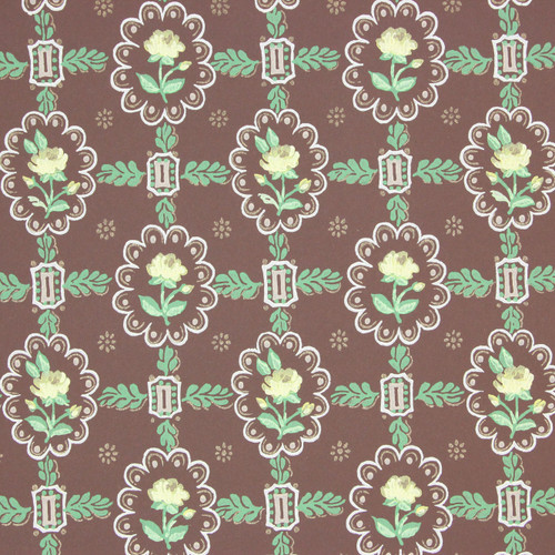 1950s Vintage Wallpaper Pink Floral Geometric - Rosie's Vintage Wallpaper