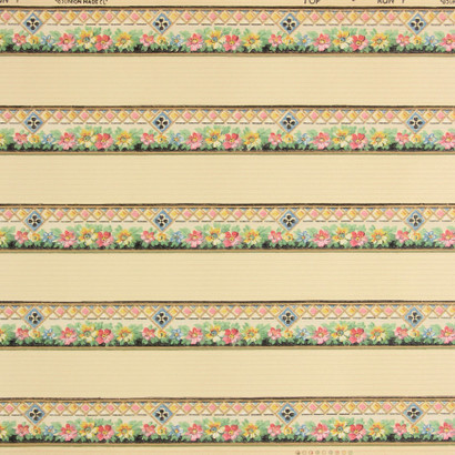 1930s Vintage Wallpaper Border Pink Yellow Floral - Rosie's Vintage ...