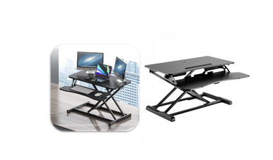 Black Deskalator Adjustable Height Stand Workstation Desk Converter ...