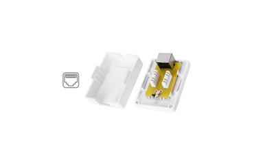 CAT6 Single Port Junction Box RJ45 Connector Wiring Keystone Jack ...