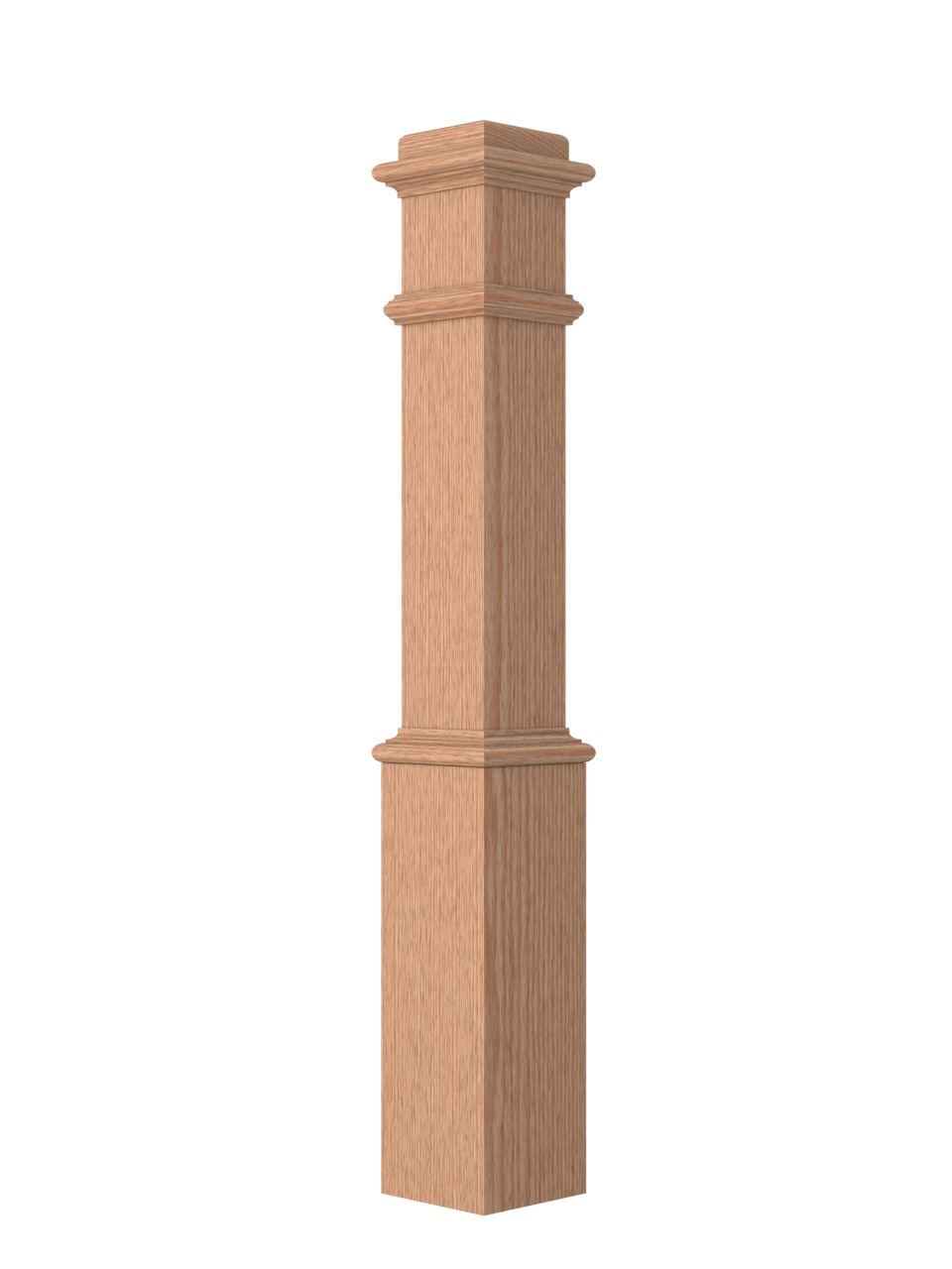 S-4091XXLFTOP Unfinished Red Oak Box Newel Cap