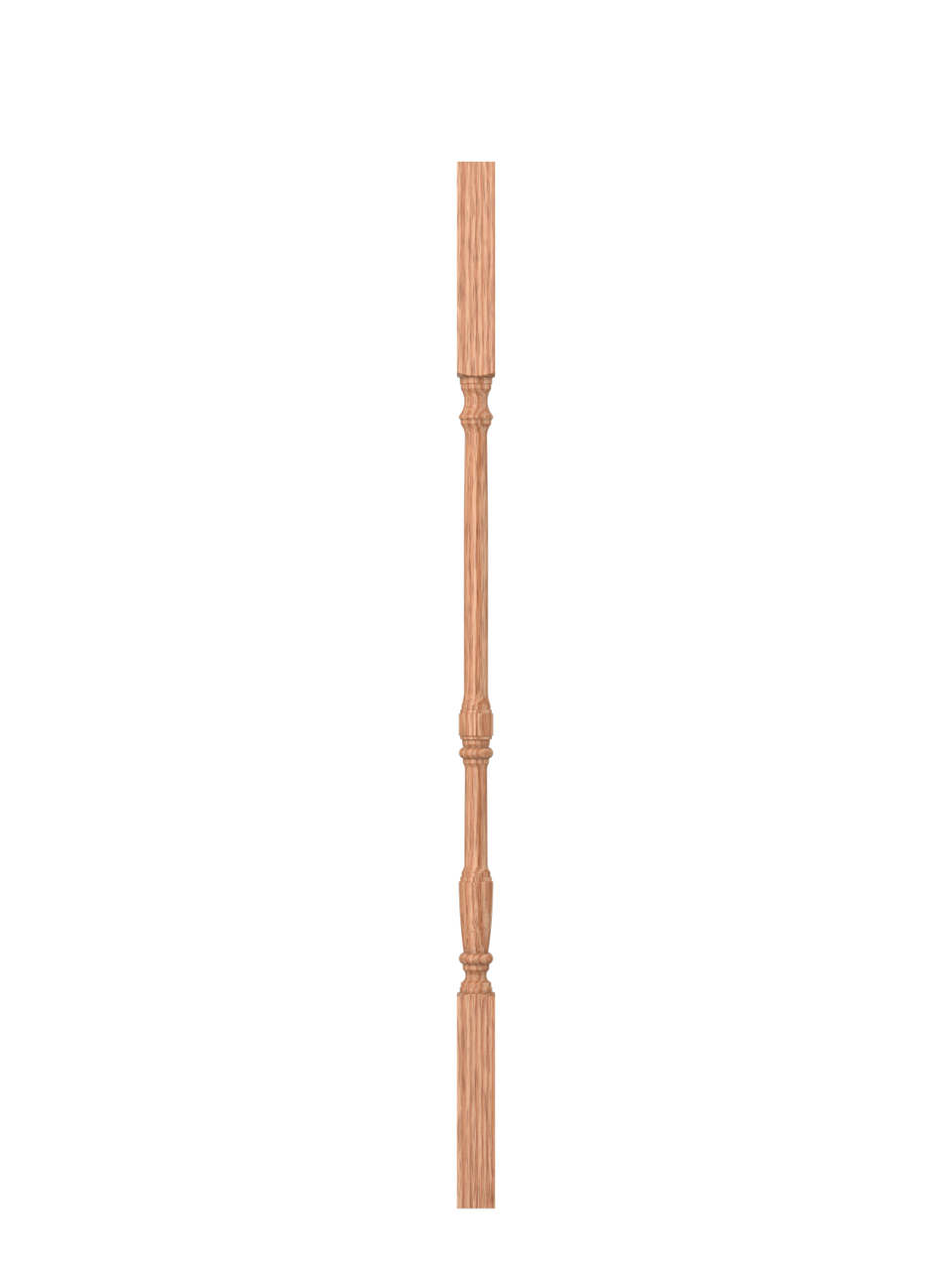 LJ-5067 Unfinished Red Oak Square Top Wood Baluster 34"