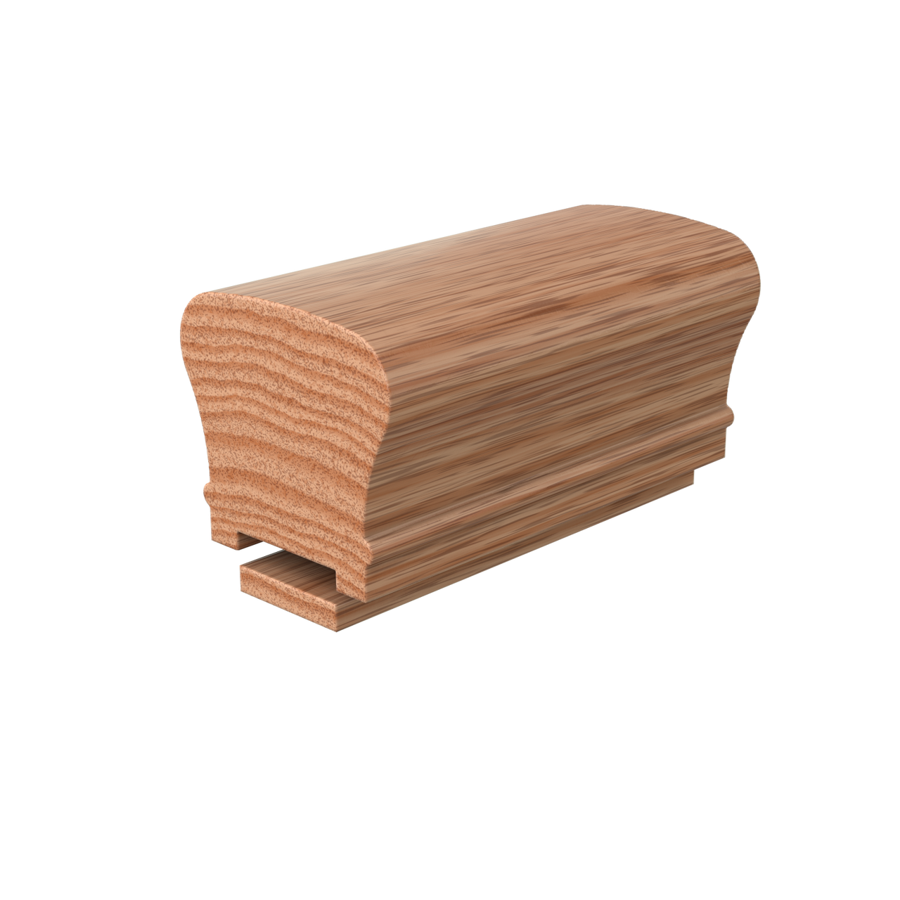 LJAN-6210P0/0F Unfinished Red Oak Plowed 1 1/4 in. Handrail 8' with Fillet