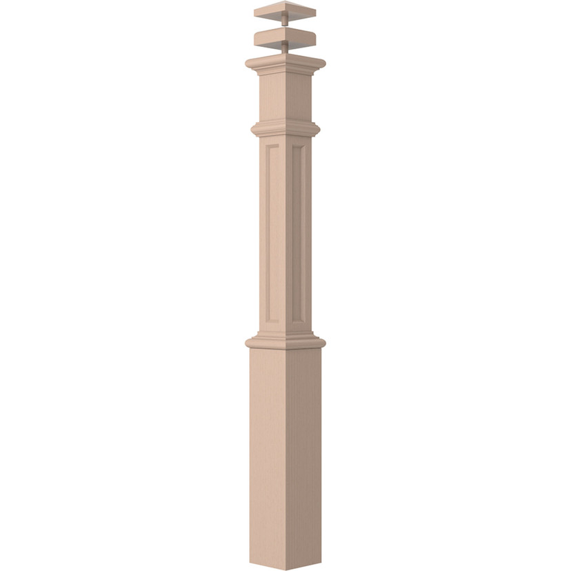 S-4091R Unfinished Maple Recessed Panel Box Newel 55-3/4" - Novo ...