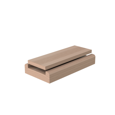 LJAN-6001S/07 Unfinished Maple Plowed 1-3/4-in Shoe Rail 16' with Fillet