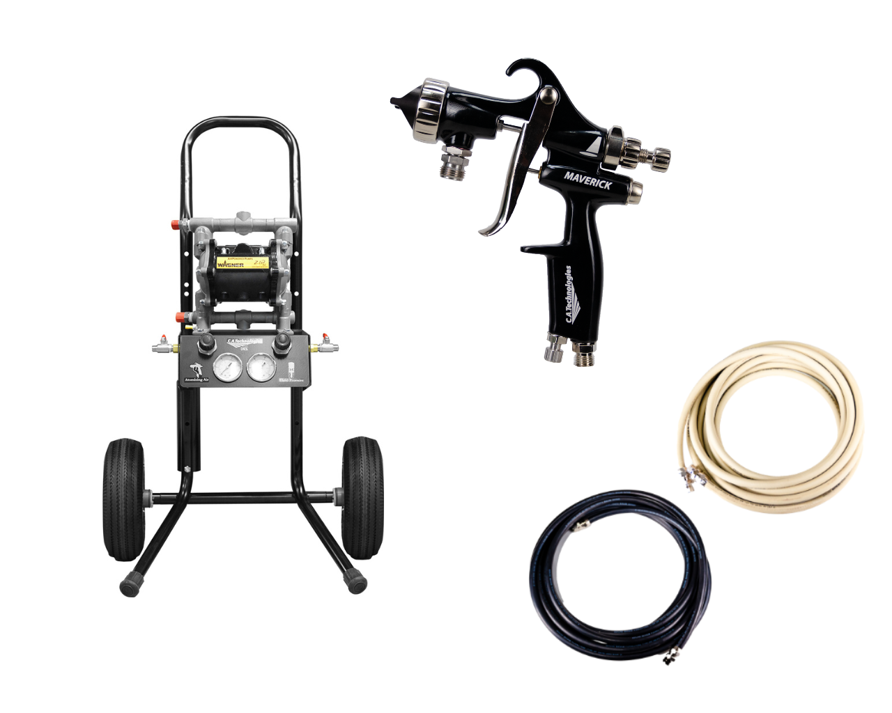 Double Diaphragm Pump (Dual Regulated) Cart Mount, 5 Gal. Siphon Hose ...