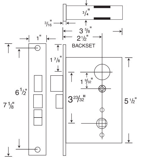 Marks Storm and Security Door Lock 21AC/3-W