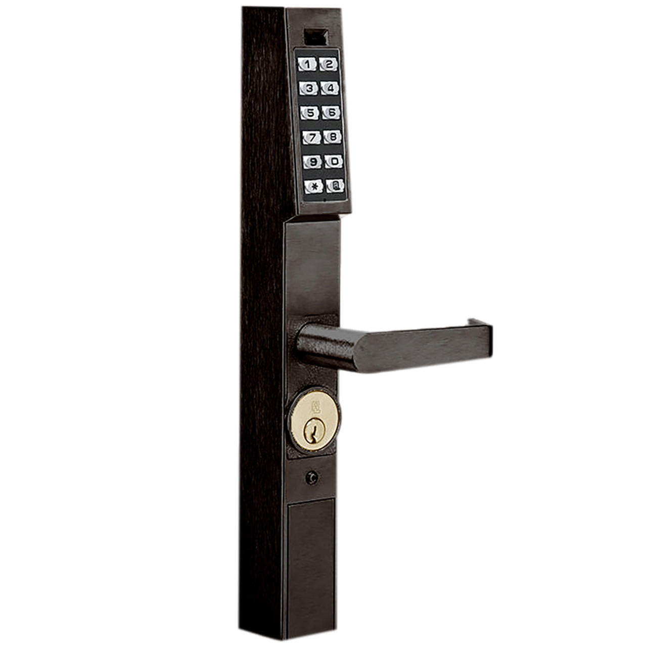 Alarm Lock Dl1200et 10b Pushbutton Exit Trim Straight Lever Oil Rubbed