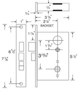 Marks USA Ornamental Iron Mortise Lockset 22AC