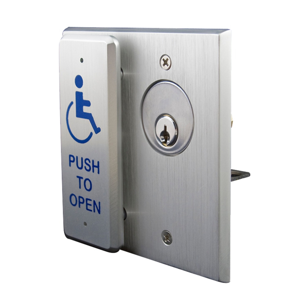 BEA 10COMBOPLATE 2-Gang Combo Push Plate w/ Mortise Cylinder Key Switch