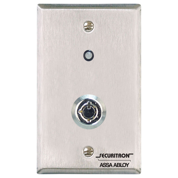Securitron MKN2 DPDT Momentary, Narrow Mortise Keyswitch