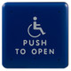 Bea 10PBS1B 4.75" Blue Handicap Push To Open Square Push Plate
