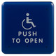 Bea 10PBS1B 4.75" Blue Handicap Push To Open Square Push Plate