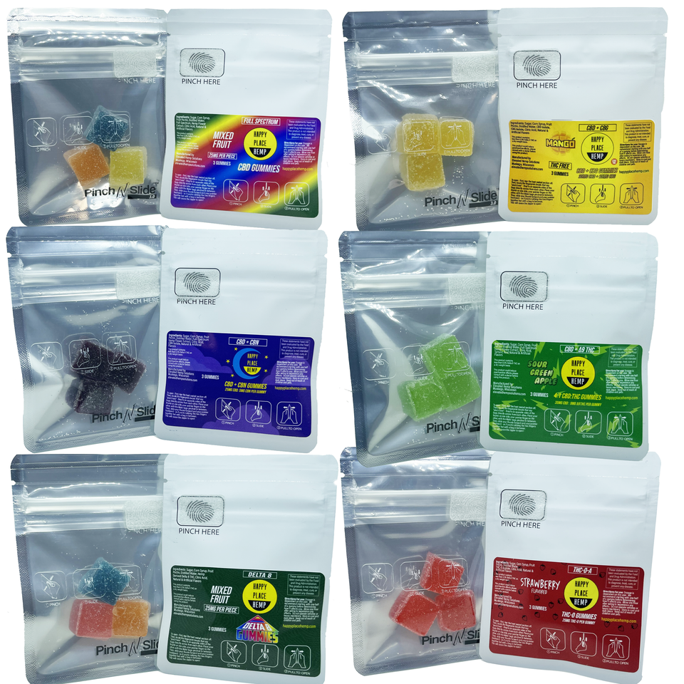 CBD & Delta 8 Gummy Sample Packs | Happy Place Hemp
