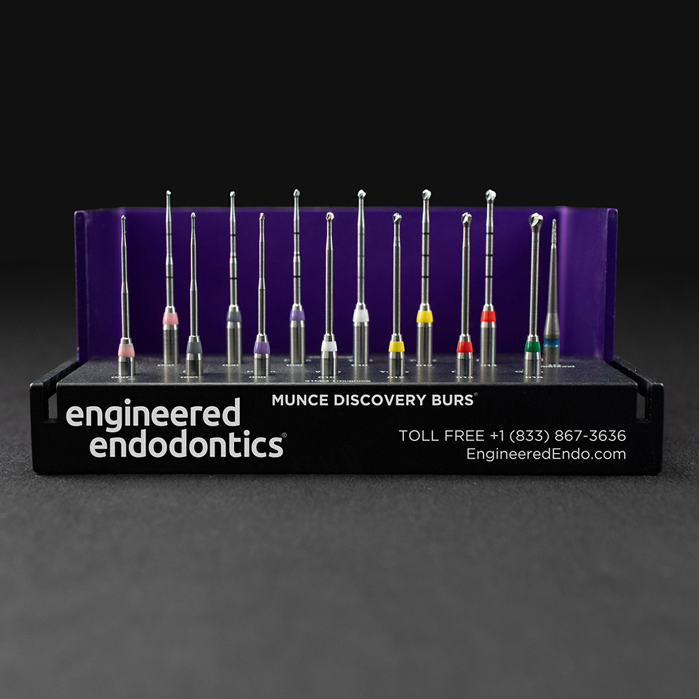 Set (14) Munce Discovery Burs and Bur Block