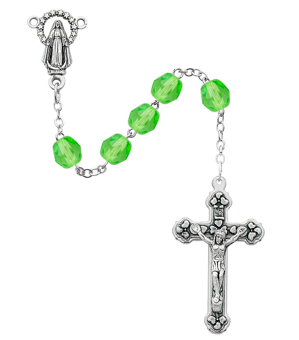 (120-PEX) 6MM AB PERIDOT/AUGUST ROSARY - McVan
