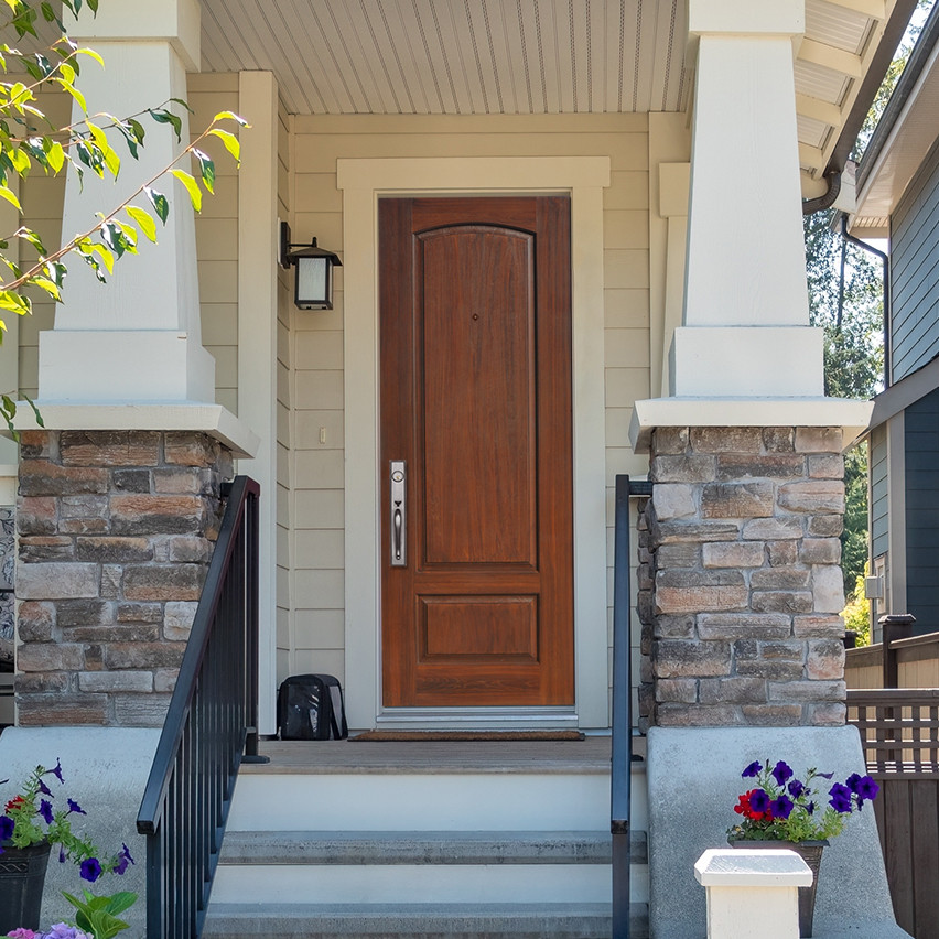 Buy Solid 2 Panel Arch Fiberglass Door | Knockety Front Doors