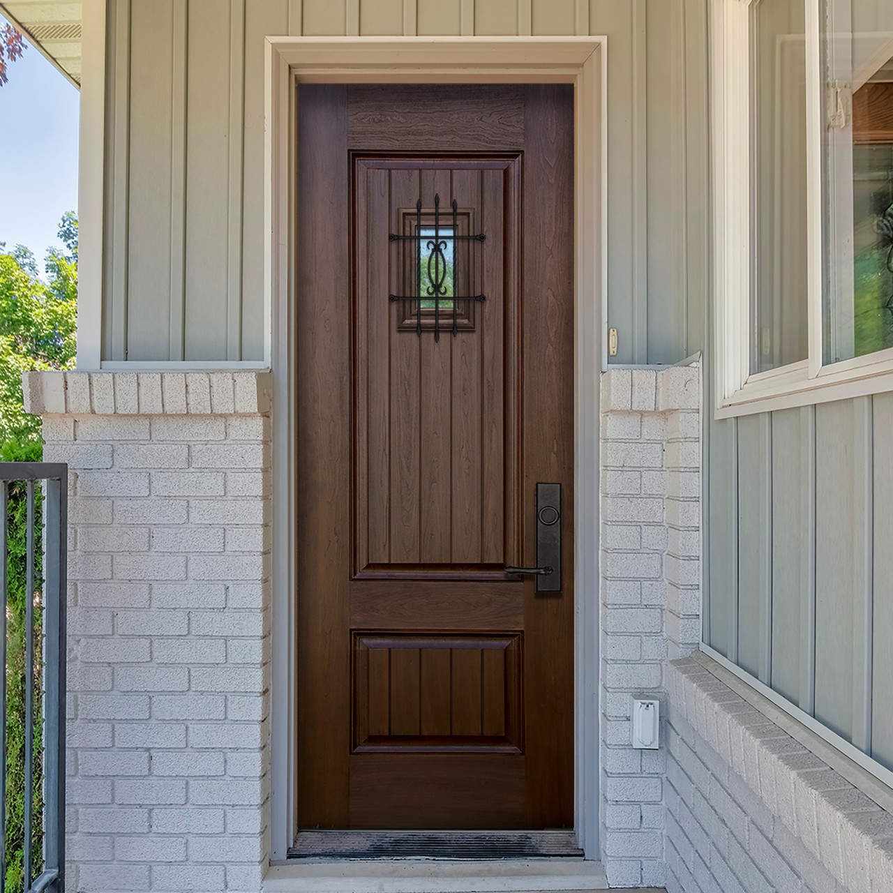 Buy Solid Fiberglass 2 Panel Square Door | Knockety Front Doors