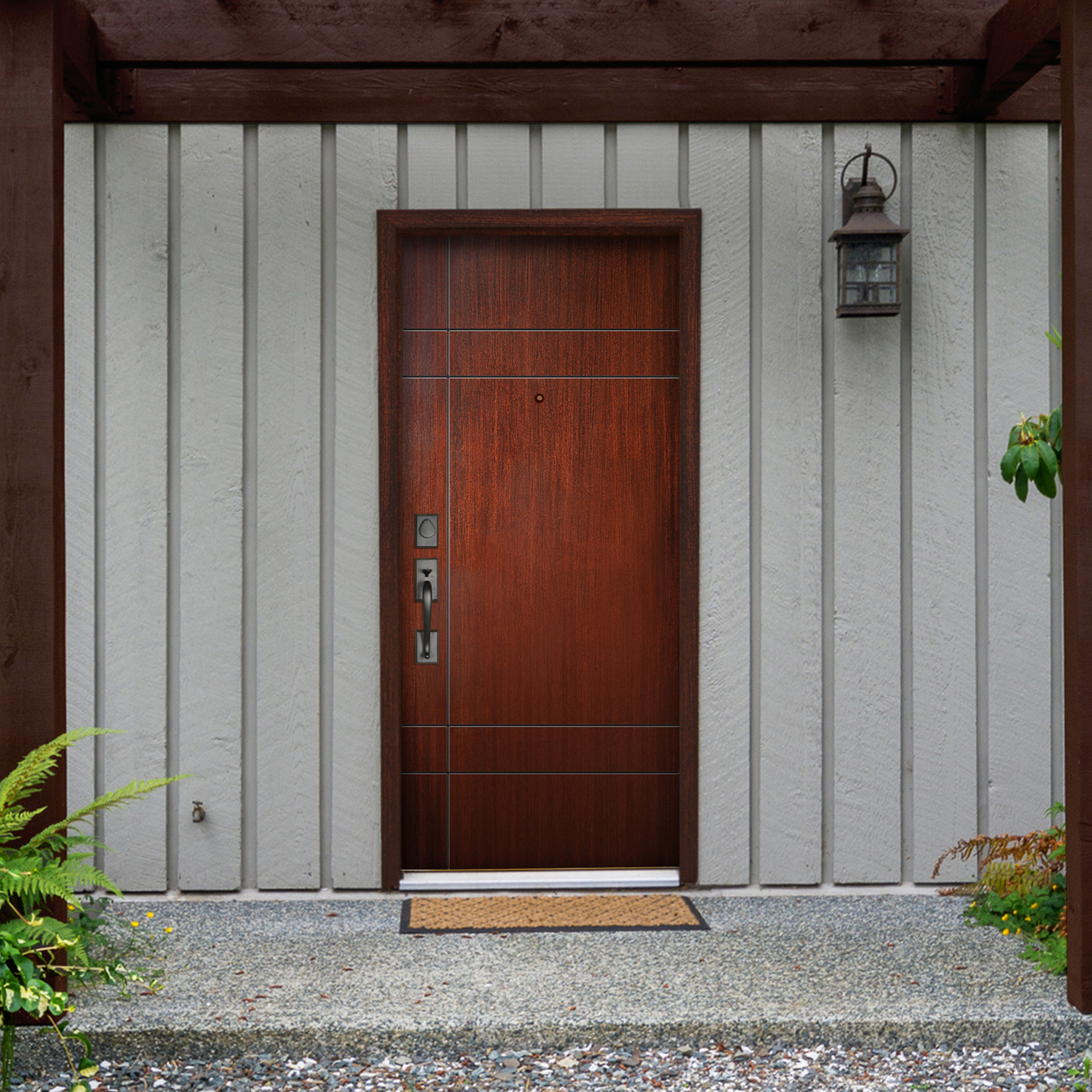 Craftsman 3068 4 Lite SDL Mahogany Dutch Door | Knockety Front Doors