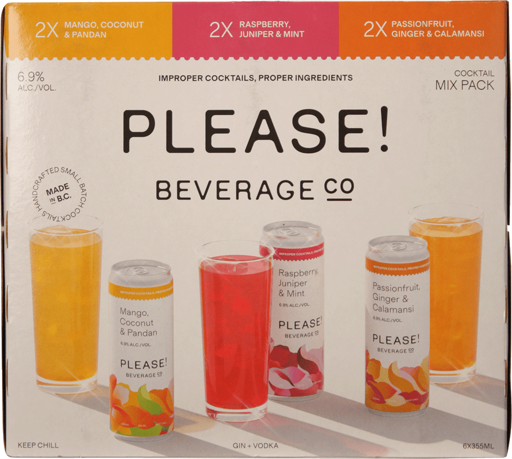 Please Cocktails Mix Case 6 Pack 355ml