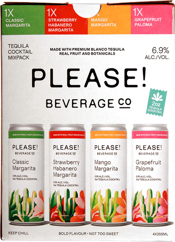 Please Cocktails Tequila Mix Case 4 Pack 355ml