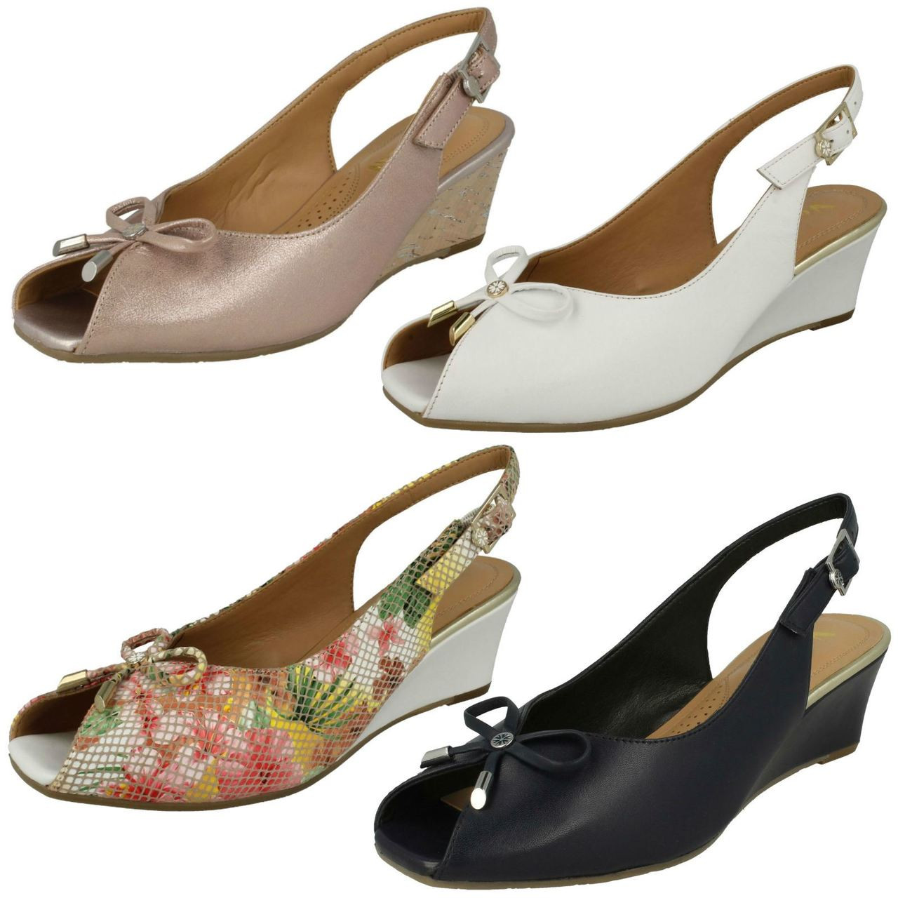 Ladies Van Dal Sling Back Wedge Open Toe Sandals Oxley