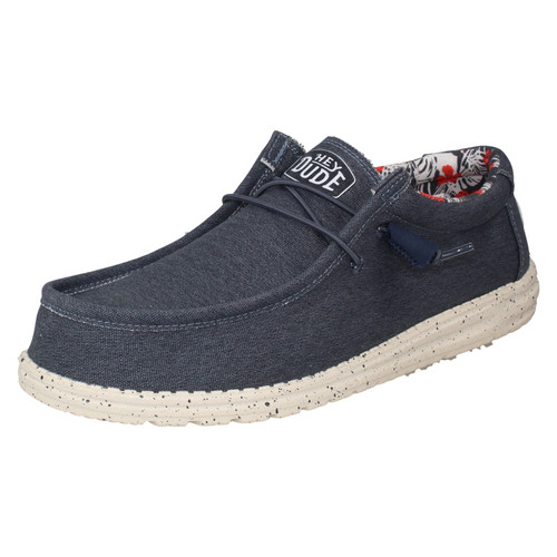 Mens Hey Dude Deck Slip On Shoes - Wally Stretch Canvas