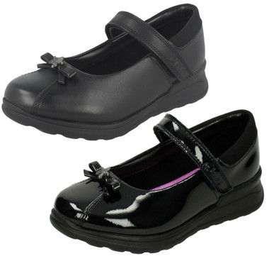 Girls Gloforms By Clarks Bow Trim School Shoes Mariel Wish Inf