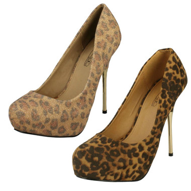 Ladies Spot On Platform Court Shoes