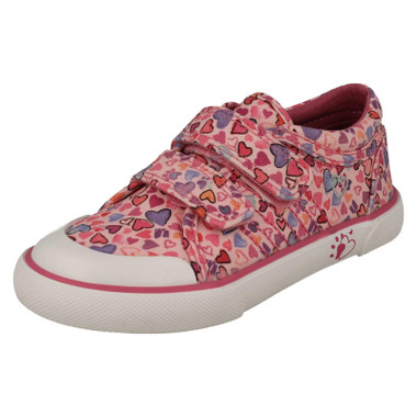 Girls Startrite Machine Washable Heart Detailed Canvas Shoe - Loveheart