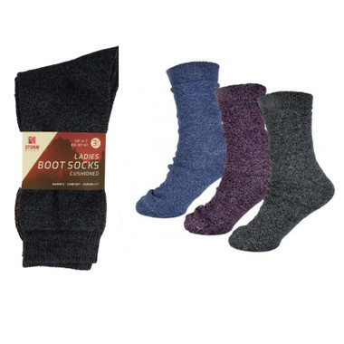 Ladies Storm Ridge Comfort Boot Socks Pack of 3 - SK572