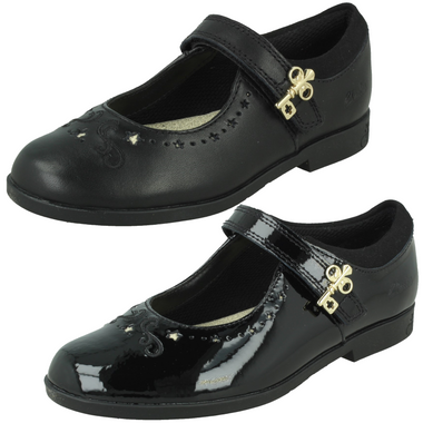 Girls Clarks Key Detail School Shoes - Lock Magic
