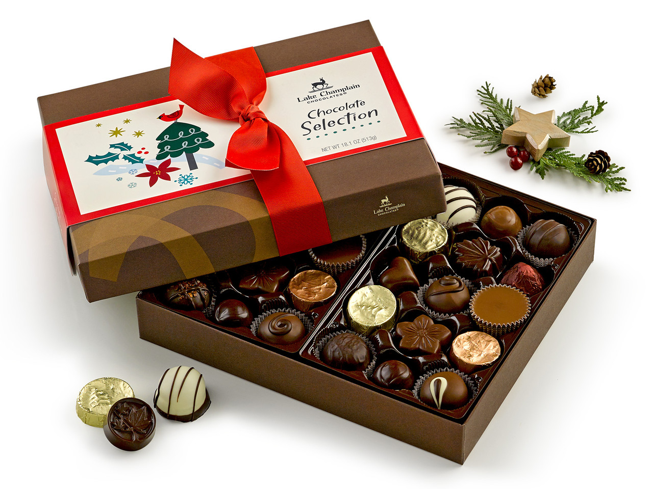 Holiday Chocolate Assortment Gift Box, 30pc | Lake Champlain Chocolates