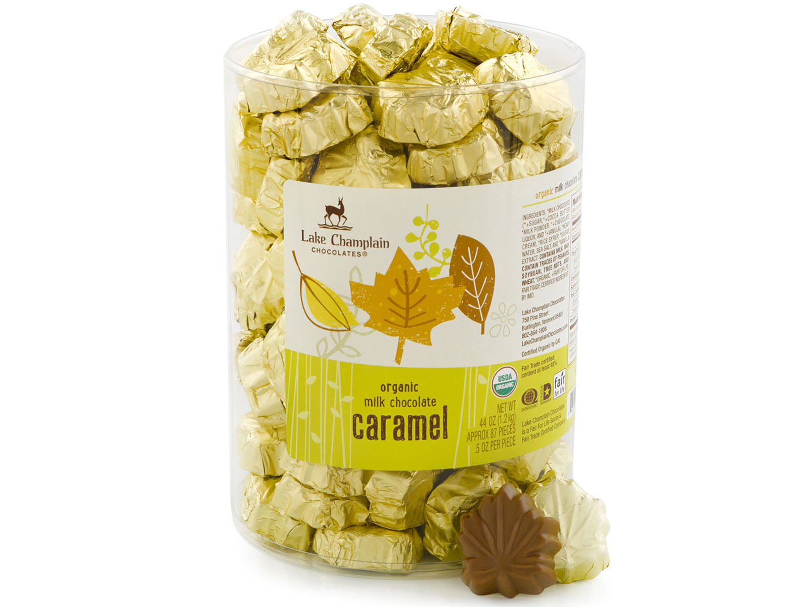 Caramel Chocolate Leaves Dispenser, 85 Pc | Caramel Leaves