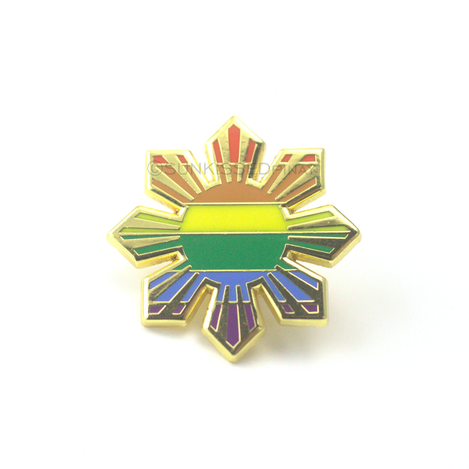 Filipino Rainbow Sun enamel pin - Gay Pride