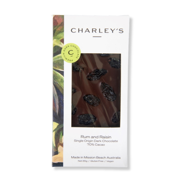 Rum and Raisin - Dark Chocolate PLUS - Plastic free packaging