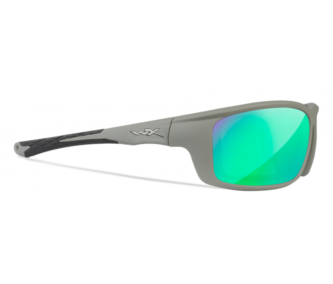 Wiley X Grid Captivate Polarised Green Mirror Lens W Matte Cool Grey