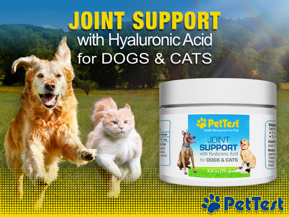 Joint Support with Hyaluronic Acid for Dogs & Cats - PetTest by Advocate