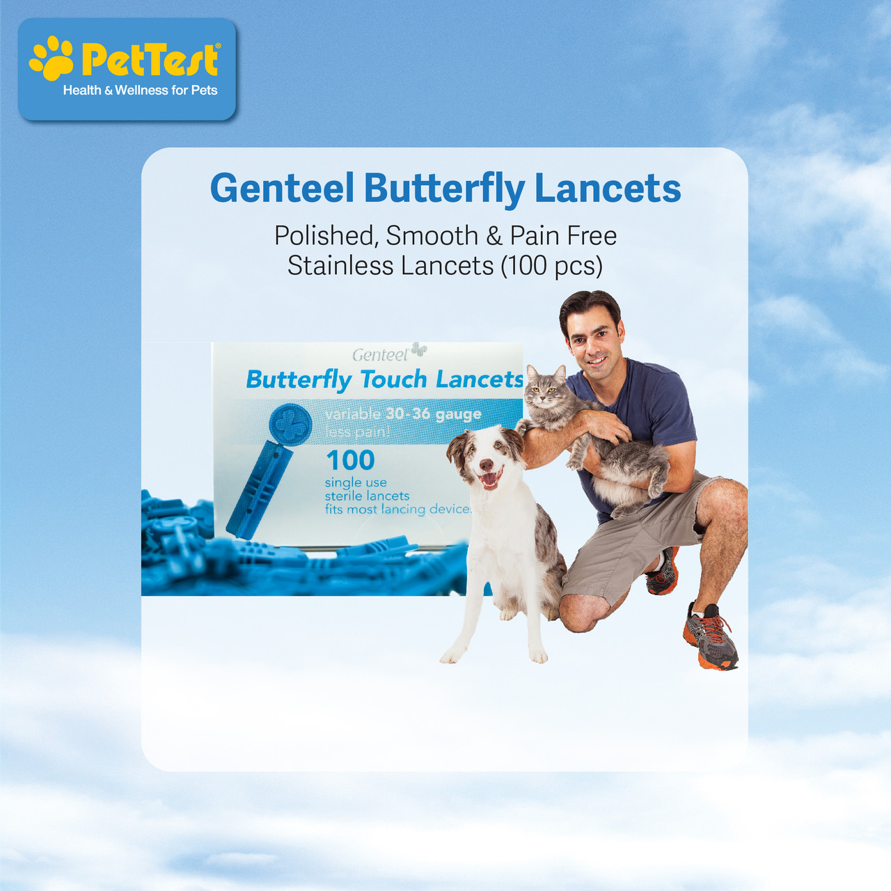 Genteel Butterfly Touch Lancets (100/box) (857629004205)
