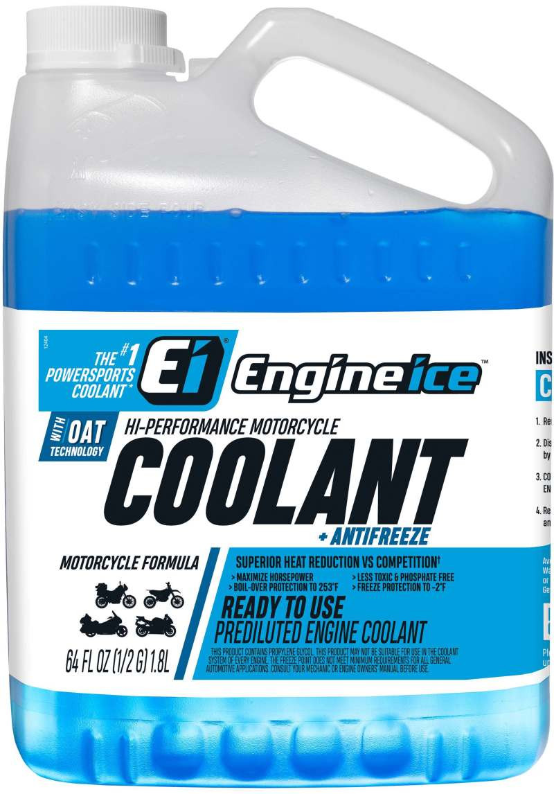 Engine Ice Hi-Performance Motorcycle Coolant + Antifreeze - 1/2 Gallon ...
