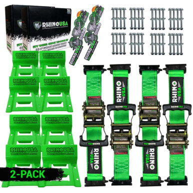 Rhino USA Utv Wheel Chock Tie-Down Kit (4-Wheel Kit) (Green) - RNO ...
